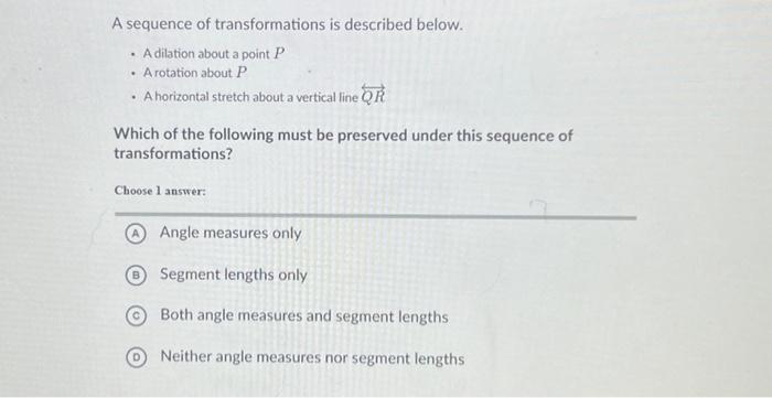 Solved A sequence of transformations is described below. A | Chegg.com
