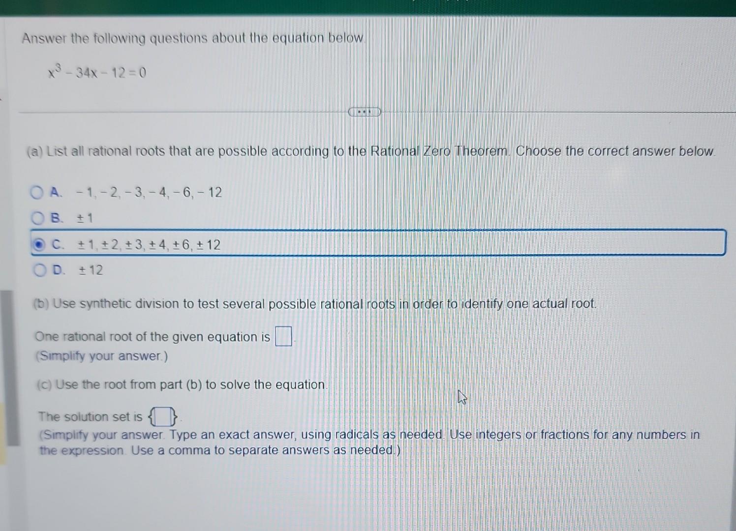 Solved Answer the following questions about the equation | Chegg.com