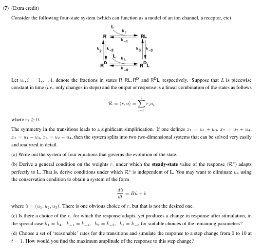 Solved (7) (Extra credit)Consider the following four-state | Chegg.com