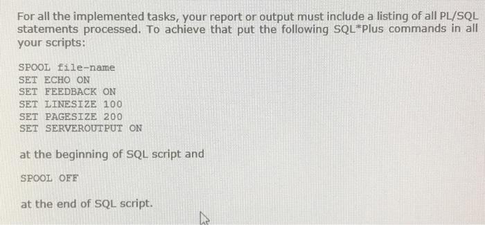 For all the implemented tasks, your report or output | Chegg.com