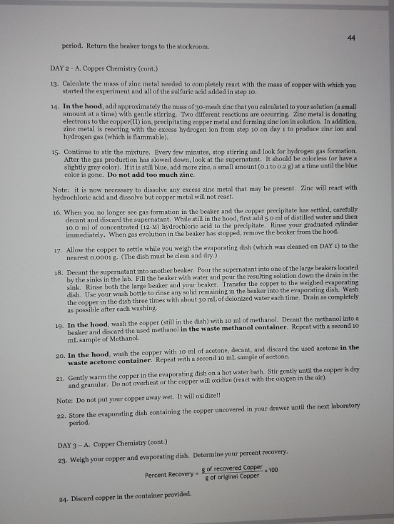 42 COPPER CHEMISTRY AND REDOX REACTIONS INTRODUCTION | Chegg.com