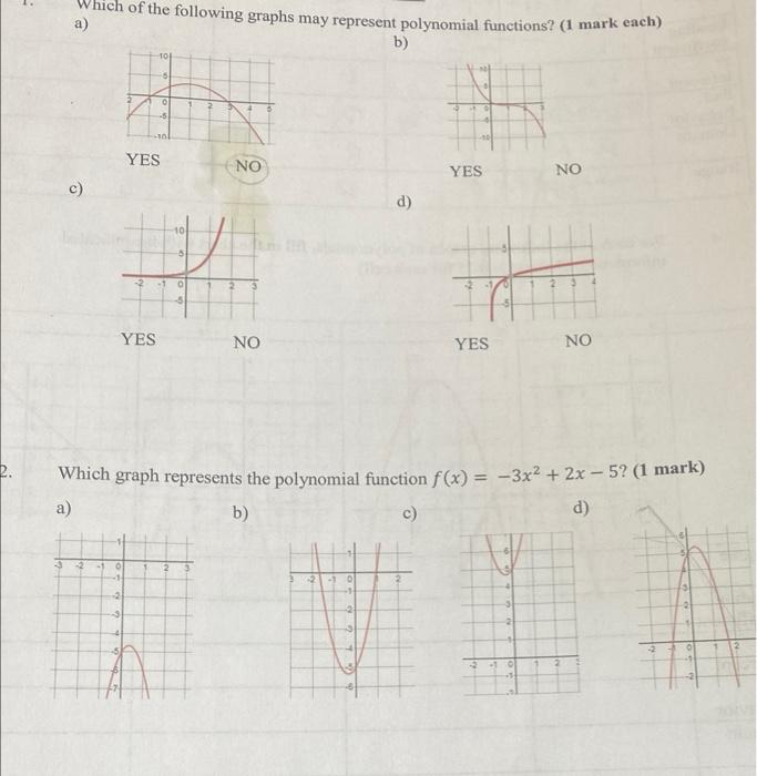 Solved a) Which of the following graphs may represent | Chegg.com