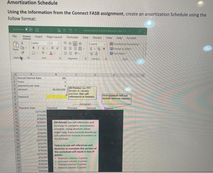 Solved Please help set up the table for payment for 5 years | Chegg.com