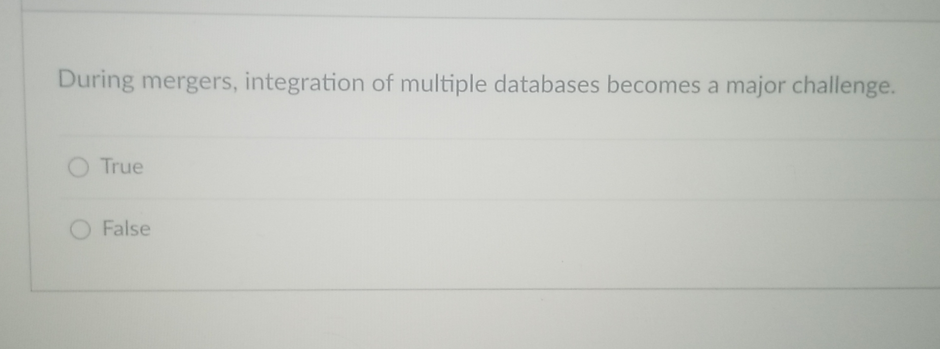 Solved During mergers, integration of multiple databases | Chegg.com
