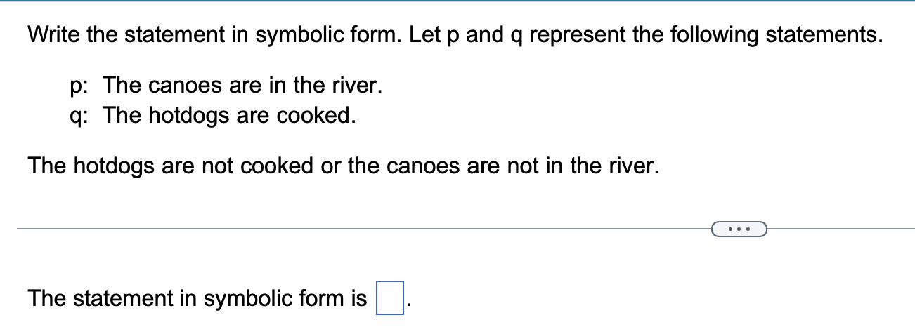 Solved Write the statement in symbolic form. Let p ﻿and q | Chegg.com
