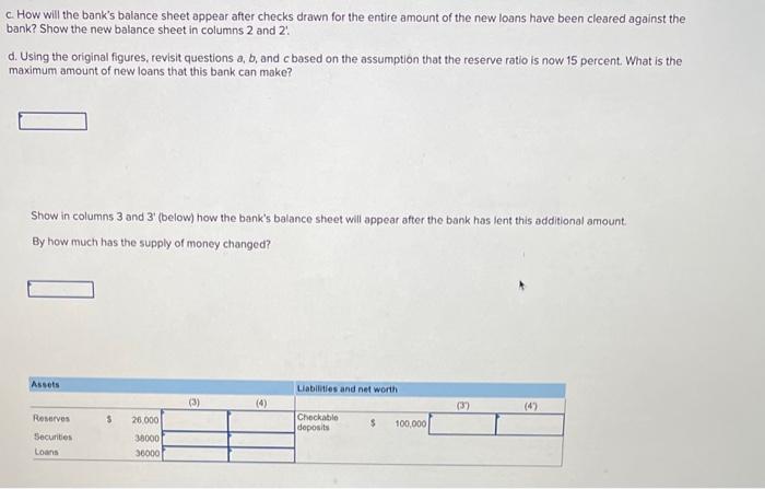 Solved Suppose that Big Bucks Bank has the simplified | Chegg.com