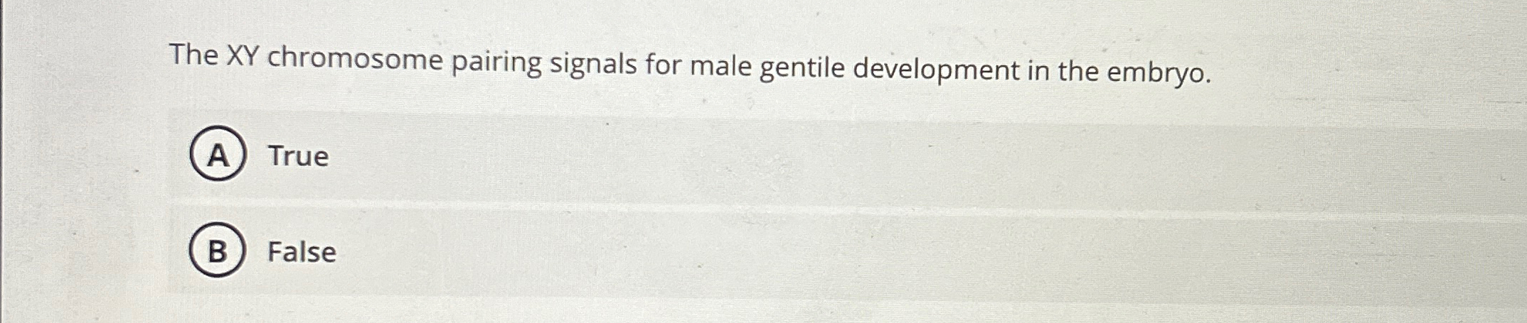 Solved The XY chromosome pairing signals for male gentile | Chegg.com