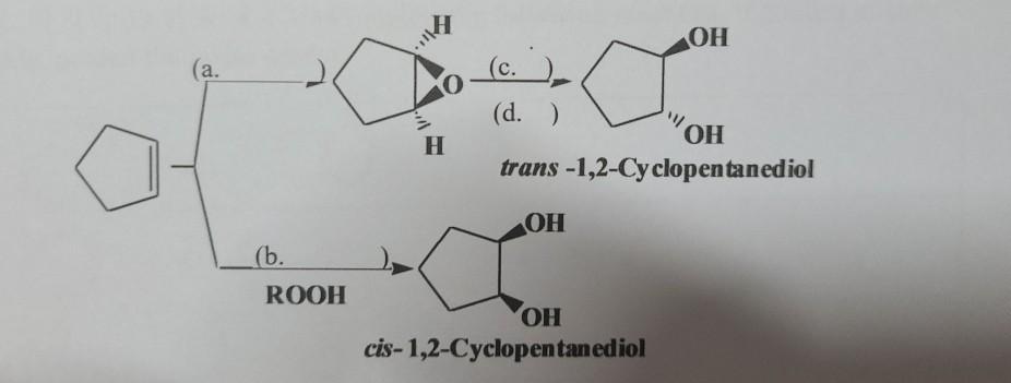 Solved (а. о ОН (с. ). (d. ) ОН trans -1,2-Cyclopentanediol | Chegg.com