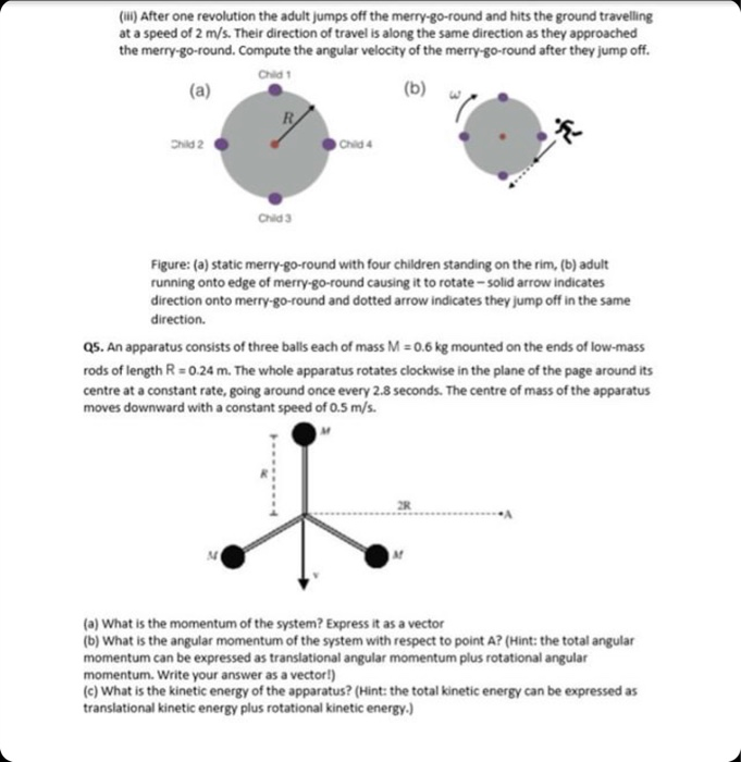 Solved Q4. (a) A playground merry-go-round can be modelled | Chegg.com