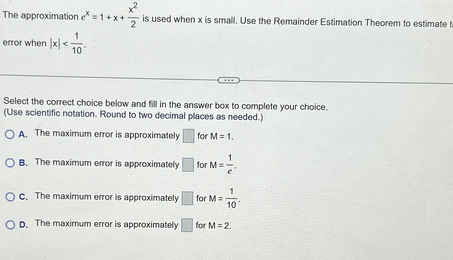 Solved The Approximation Ex1xx22 ﻿is Used When X ﻿is 