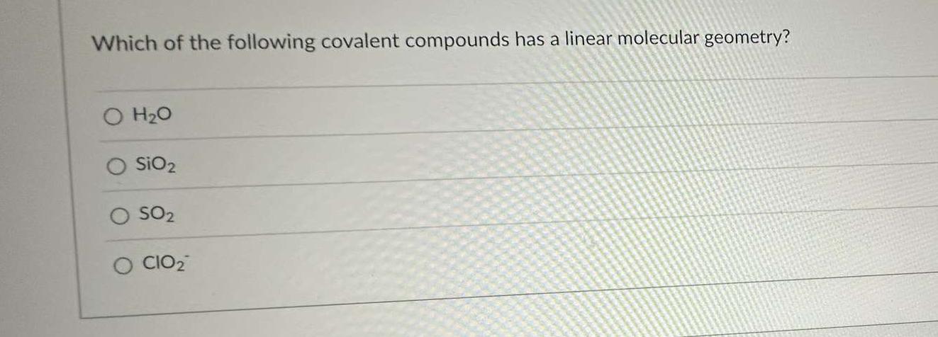 Solved Which of the following covalent compounds has a | Chegg.com