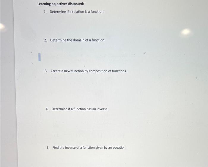 1. Determine if a relation is a function. 2. | Chegg.com