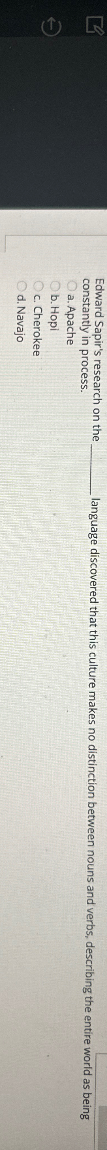 Solved Edward Sapir's research on the q, ﻿constantly in | Chegg.com