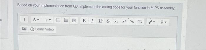 Solved Implement the function in MIPS assembly following | Chegg.com