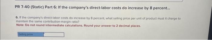 Solved Required information PR 7.40 (Static) Basic CVP | Chegg.com