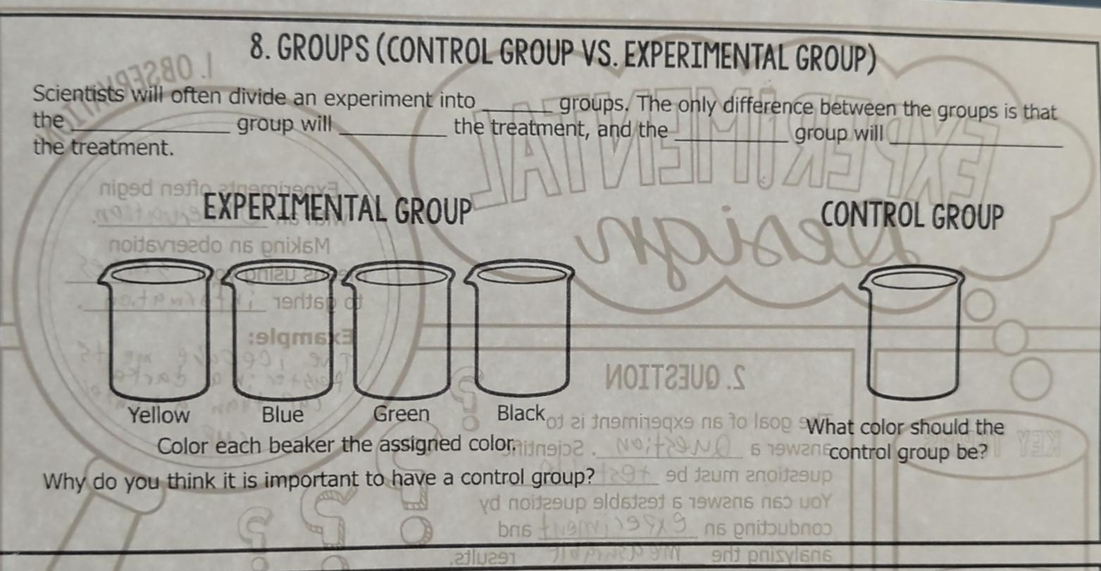 Solved GROUPS (CONTROL GROUP VS. ﻿EXPERIMENTAL | Chegg.com