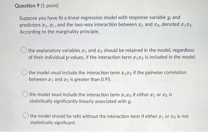 Solved Suppose you have fit a linear regression model with | Chegg.com