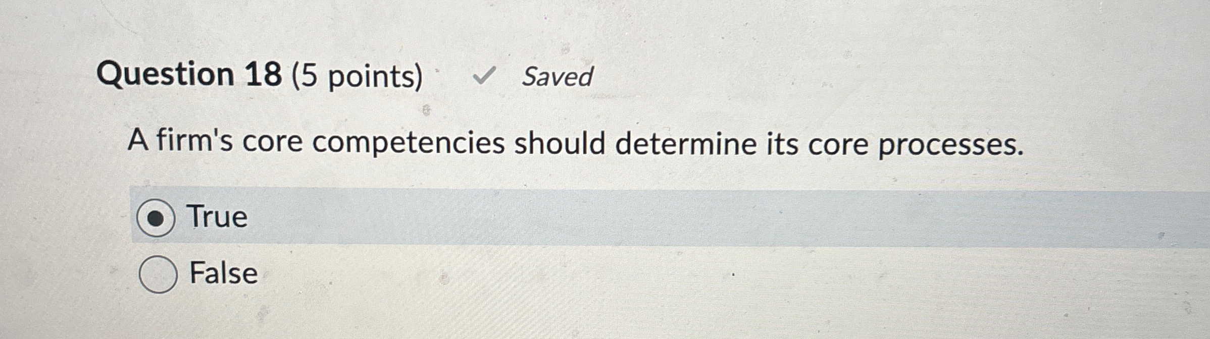 Solved Question 18 (5 ﻿points) ﻿SavedA firm's core | Chegg.com