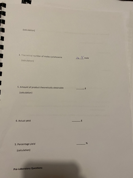 Solved here you know how much cyclohexanol have been used in | Chegg.com