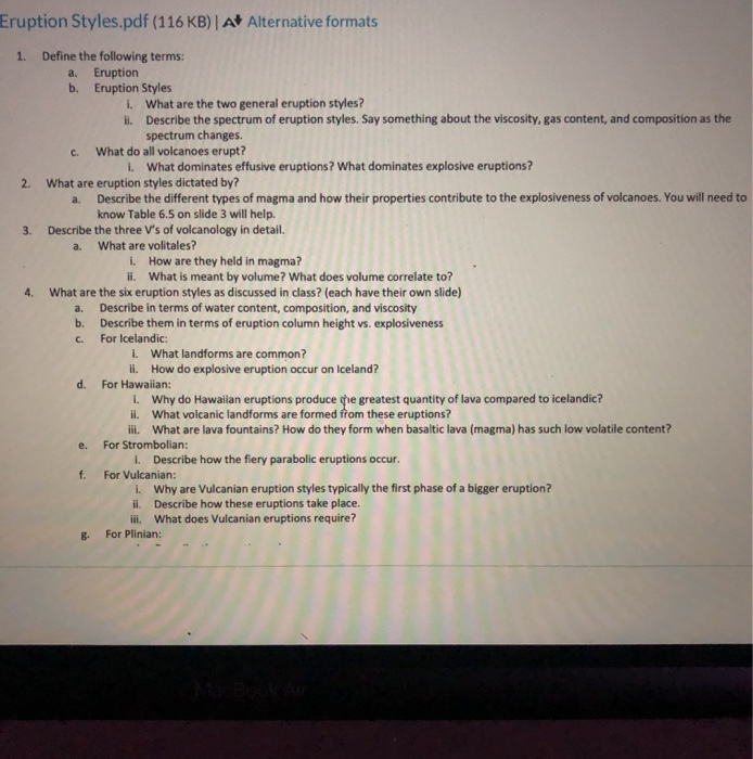 Solved Eruption Styles.pdf (116 KB) At Alternative formats | Chegg.com