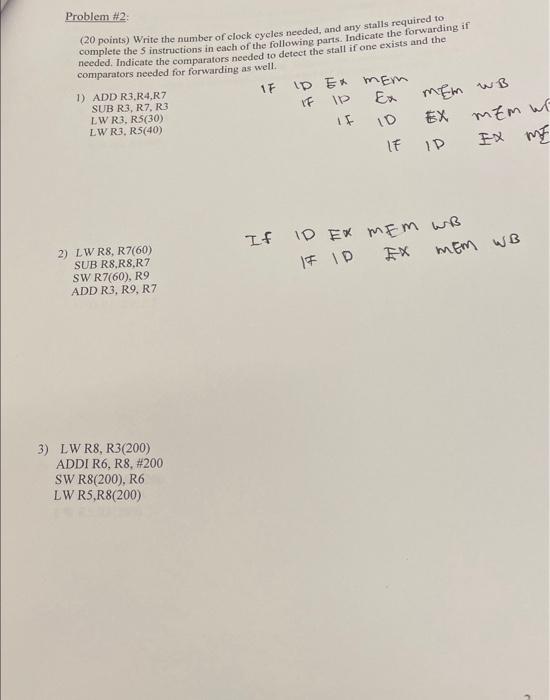 Solved Problem \#2 (20 points) Write the number of clock | Chegg.com Solved Problem \#2 (20 points) Write the number of clock | Chegg.com