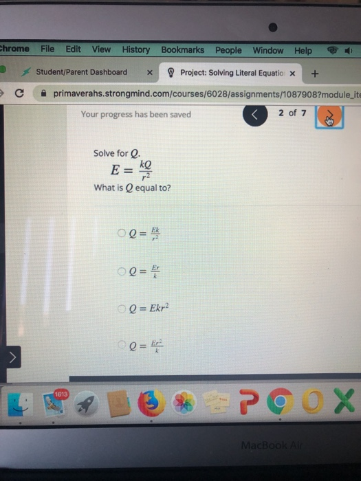 Solved Chrome File Edit View History Bookmarks People Window | Chegg.com