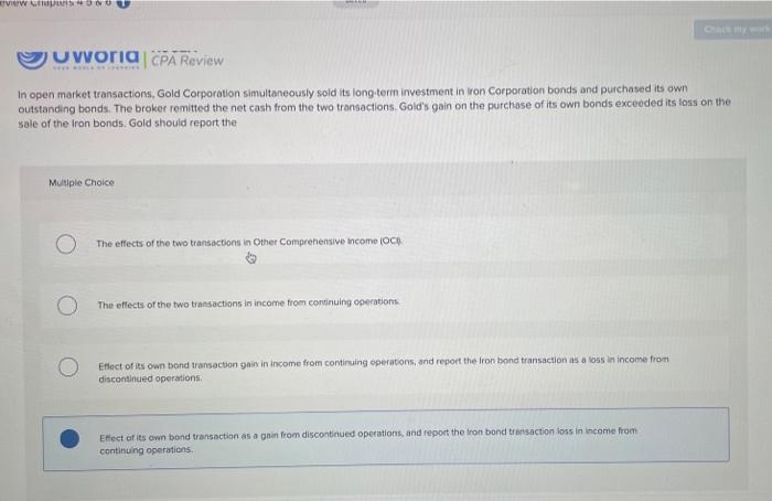 Solved In open market transactions, Gold Corporation | Chegg.com