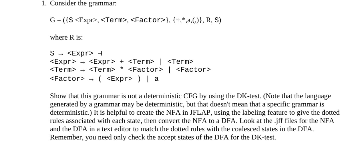 Consider the grammar:G=({S