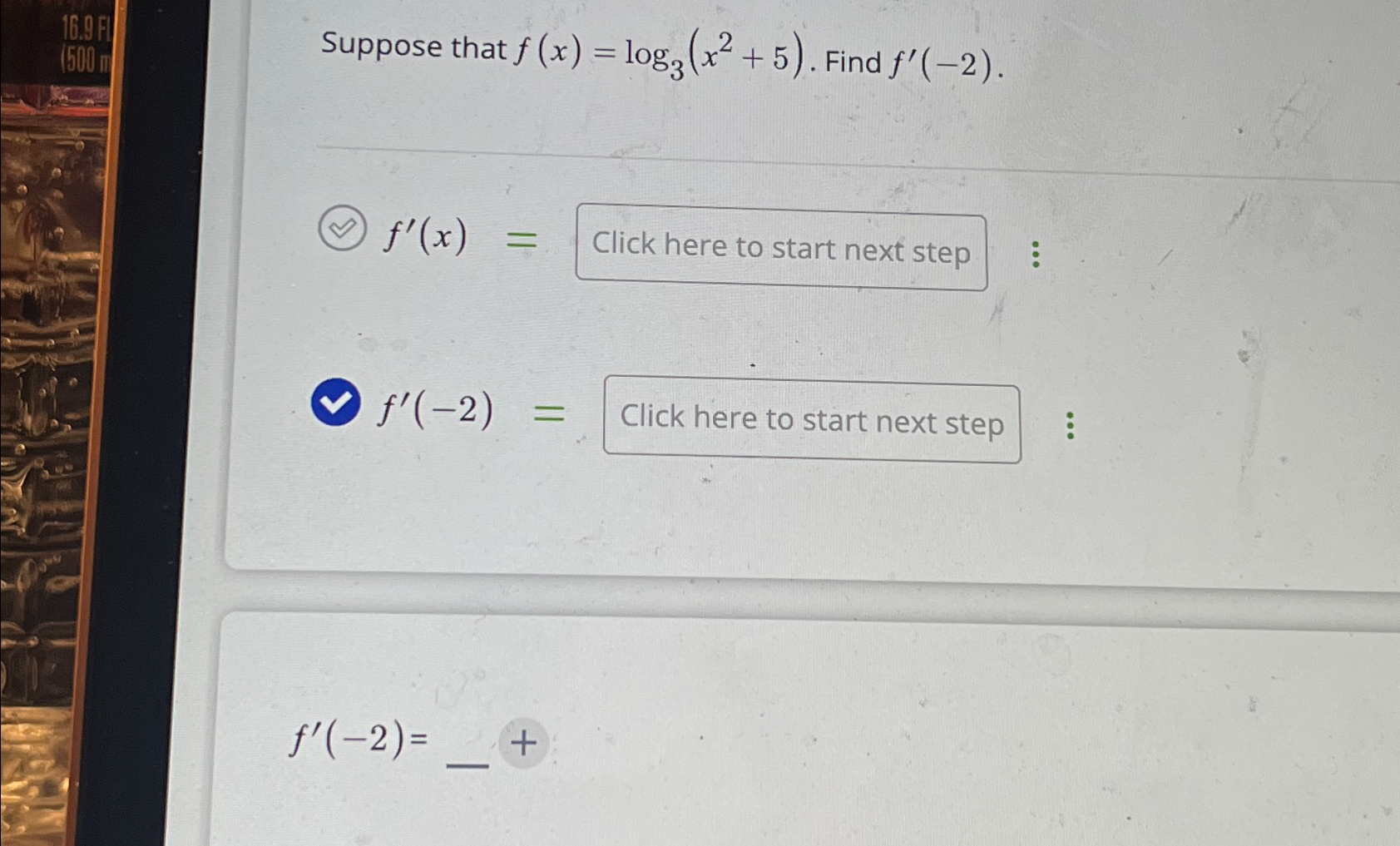 Solved Suppose that f(x)=log3(x2+5). ﻿Find | Chegg.com
