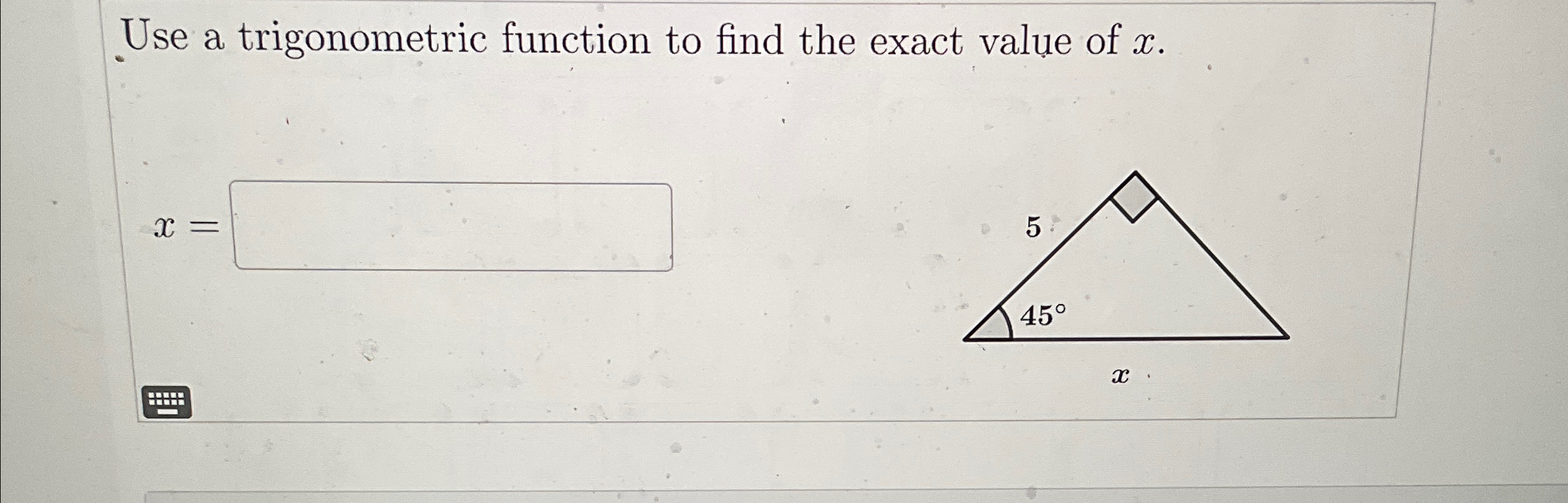 Solved Use a trigonometric function to find the exact value | Chegg.com