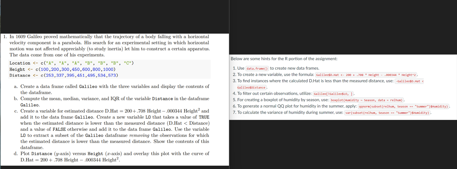 Solved Use RStudio!!!!!!Below are some hints for the R | Chegg.com