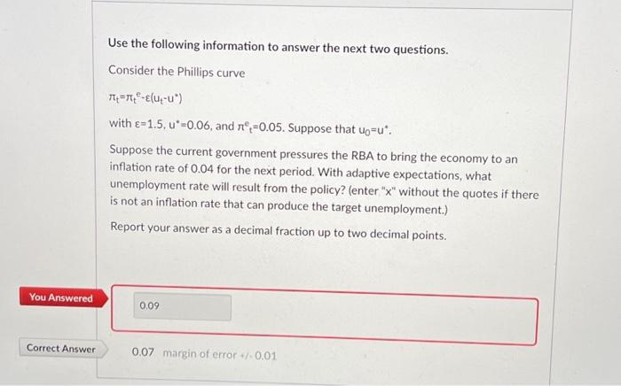 Solved Use the following information to answer the next two | Chegg.com
