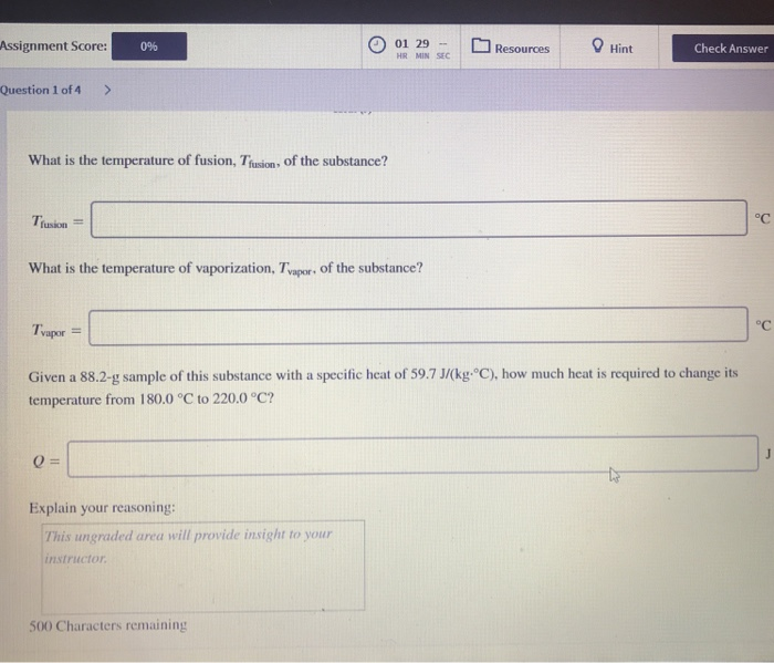 Solved Assignment Score: 0% 01 29 - Resources O Hint Check | Chegg.com