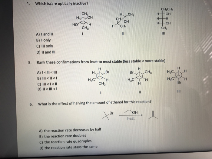 Solved 4. Which is/are optically inactive? нсн нон CH.CH H- | Chegg.com