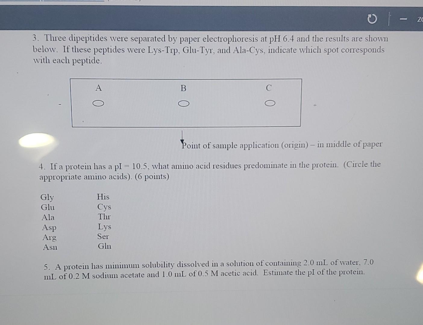 Solved 3. Three dipeptides were separated by paper | Chegg.com