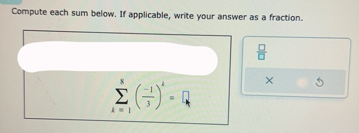 Solved Compute each sum below. If applicable, write your | Chegg.com