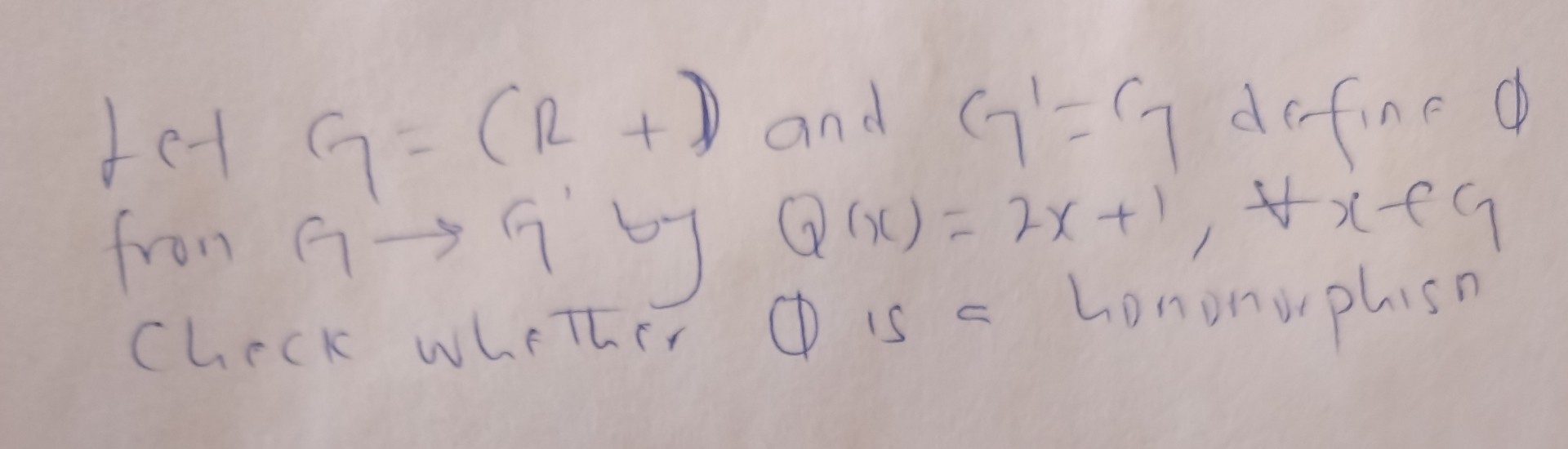 Solved tet q=(R+) ﻿and G'=C' ﻿define Q ﻿from G→F' ﻿by | Chegg.com