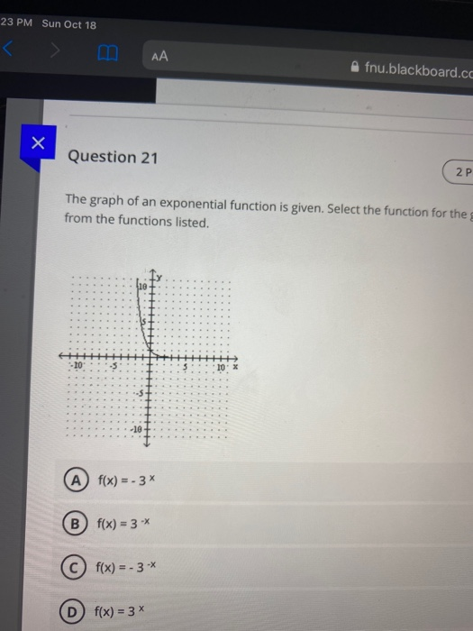 Solved 23 PM Sun Oct 18 AA fnu.blackboard.co Х Question 21 | Chegg.com