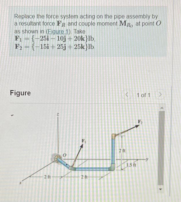 Solved Replace the force system acting on the pipe assembly | Chegg.com
