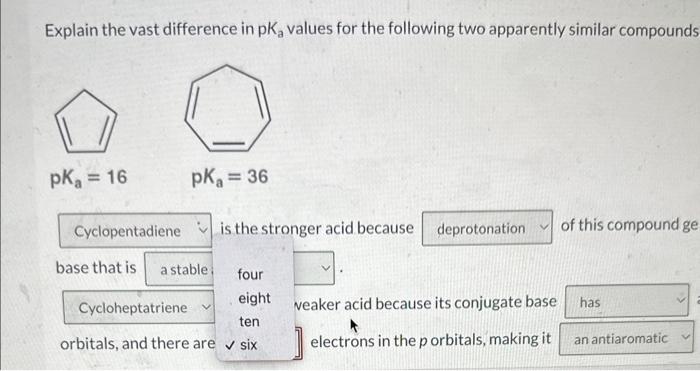 Solved Explain the vast difference in pK2 values for the | Chegg.com