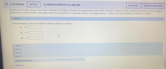 Solved 10. 1-/14 Points) DETAILS ILLOWSKYINTROSTAT1 | Chegg.com Solved 10. 1-/14 Points) DETAILS ILLOWSKYINTROSTAT1 | Chegg.com