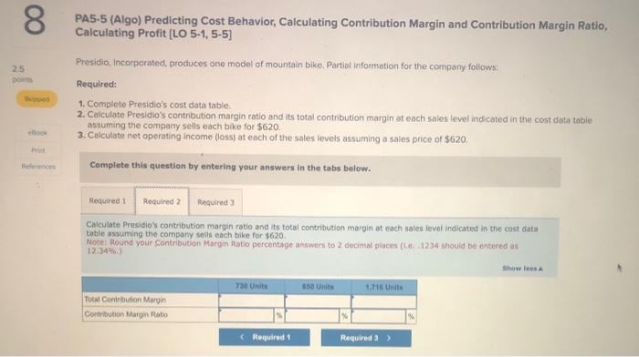 Solved PA5-5 (Algo) Predicting Cost Behavior, Calculating | Chegg.com