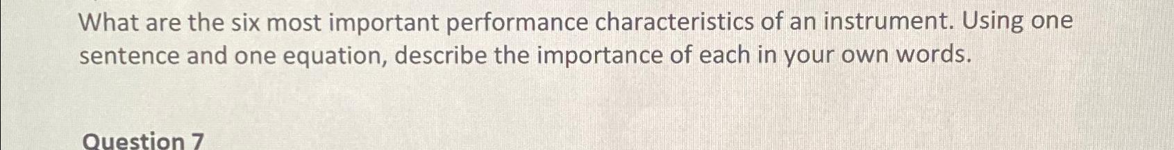 What are the six most important performance | Chegg.com