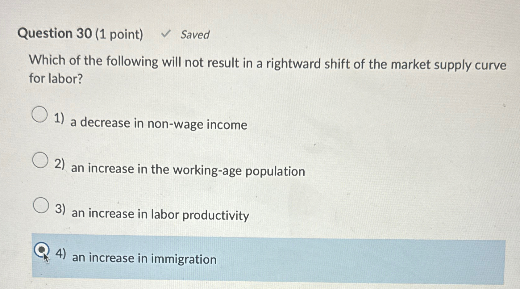 Solved Question 30 (1 ﻿point) ﻿SavedWhich of the following | Chegg.com