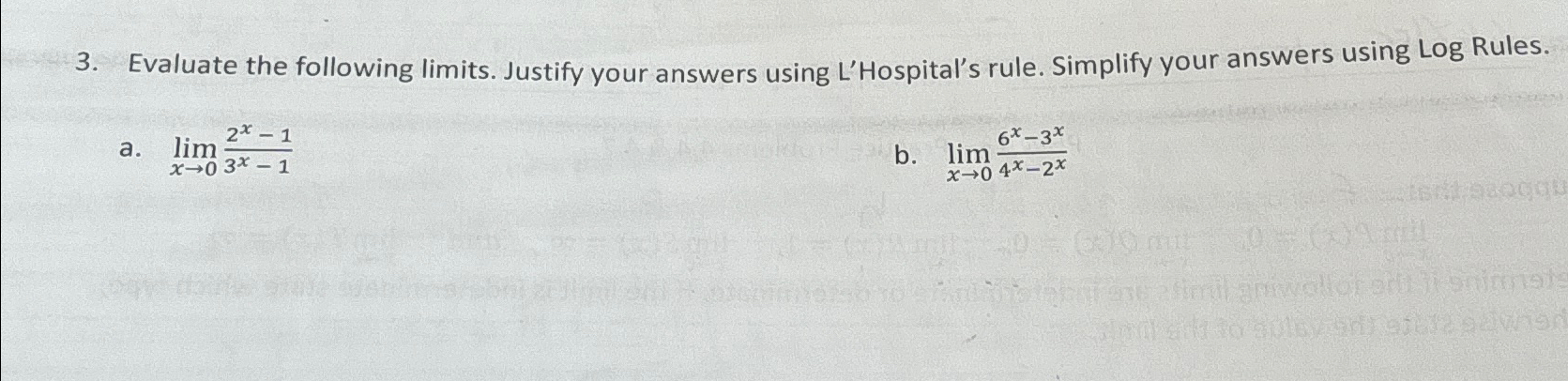 Solved Evaluate the following limits. ﻿Justify your answers | Chegg.com