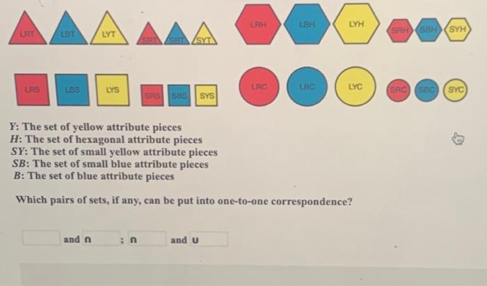 Solved Y: The set of yellow attribute pieces H : The set of | Chegg.com