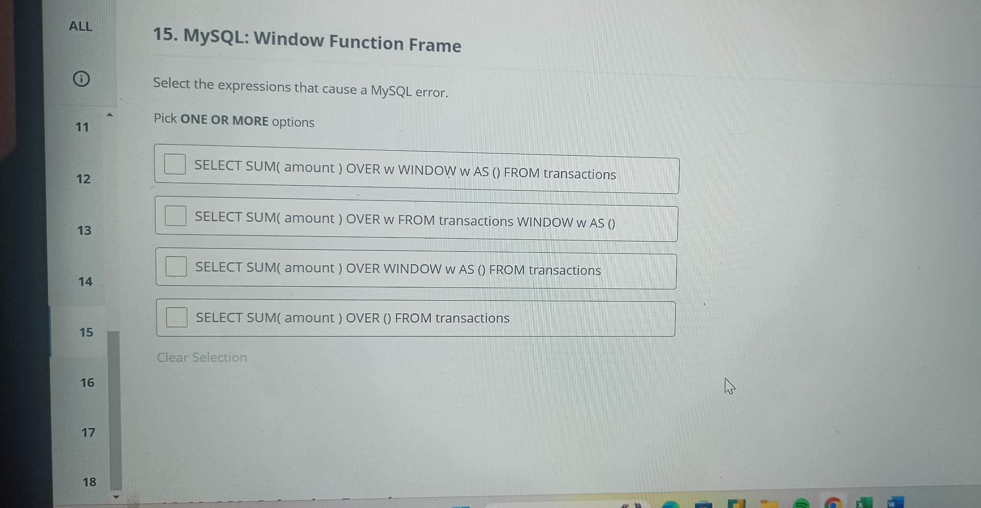 Solved Select the expressions that cause a MySQL error. Pick | Chegg.com