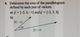 Solved Determine the area of the parallelogram defined by | Chegg.com
