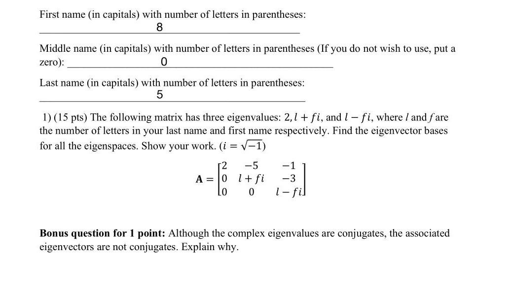 Solved First name (in capitals) with number of letters in | Chegg.com