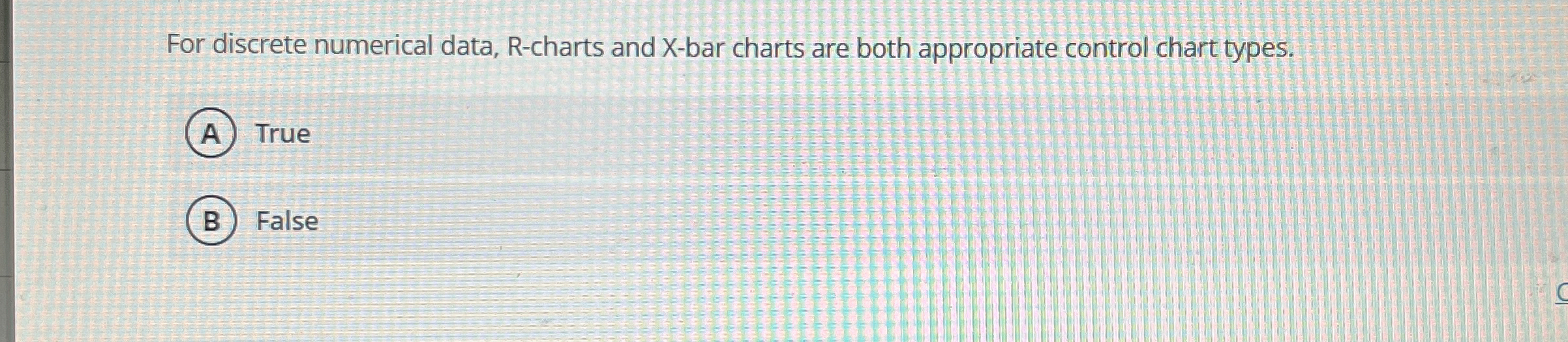Solved For discrete numerical data, R-charts and X-bar | Chegg.com
